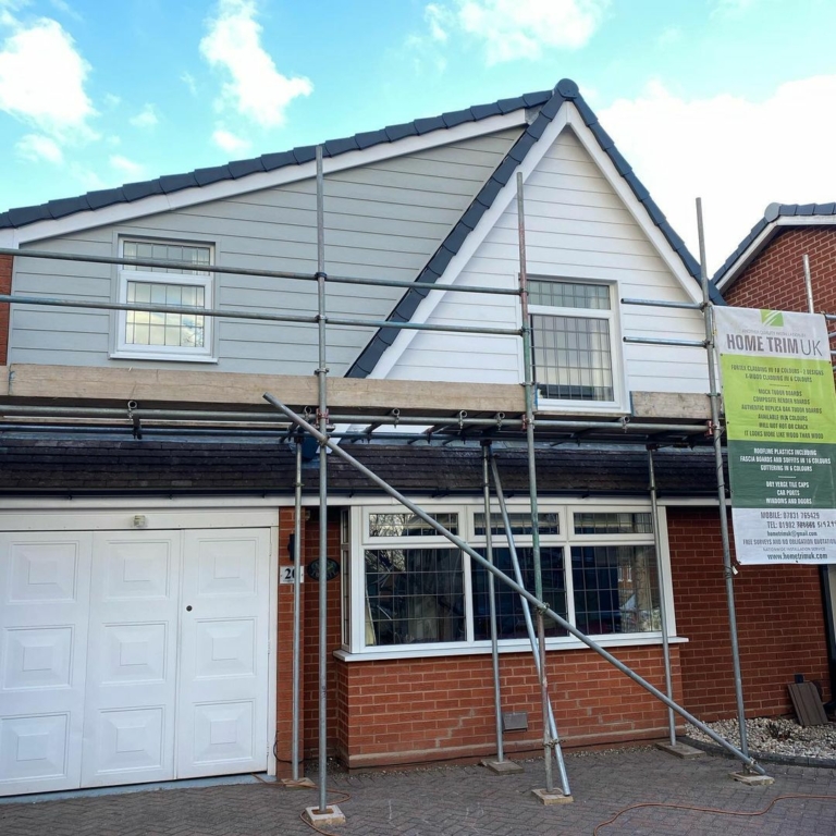 This weeks installation of mock Tudor Boards. Scaffolding erected and ...