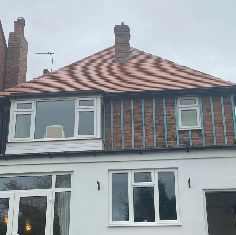 This weeks installation of mock Tudor Boards. Scaffolding erected and ...